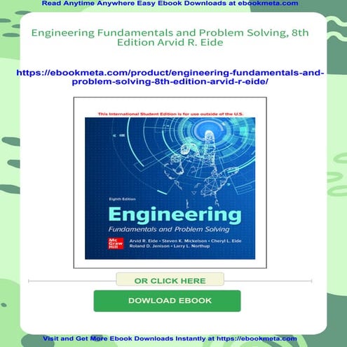 Engineering Fundamentals and Problem Solving, 8th Edition Arvid R. Eide ...