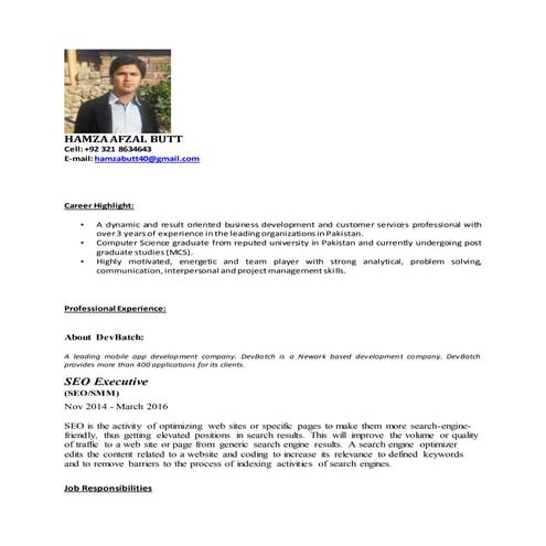 hamza CV | DOCX