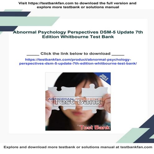Abnormal Psychology Perspectives DSM-5 Update 7th Edition Whitbourne ...