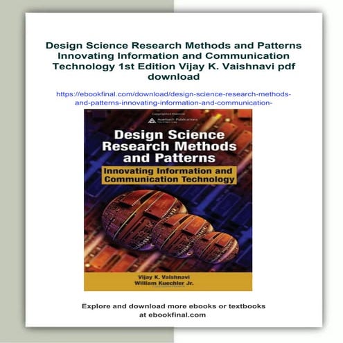 Design Science Research Methods and Patterns Innovating Information and Communication Technology ...