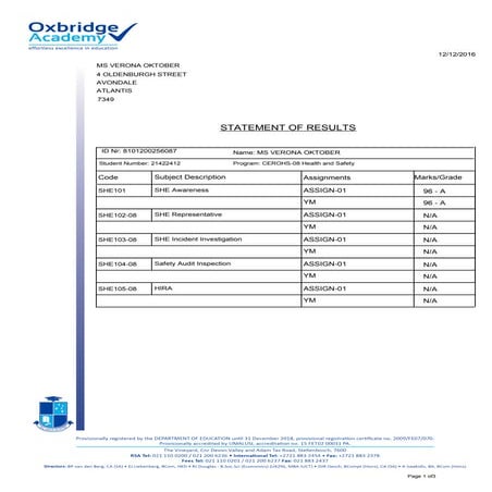ResultStatement | PDF