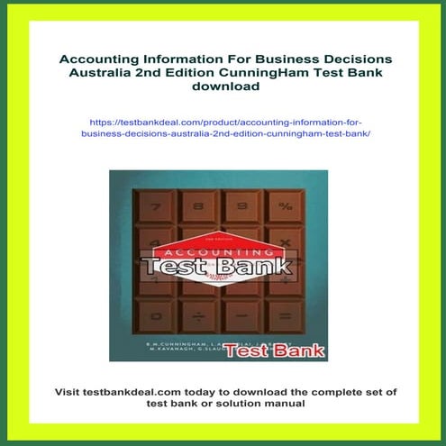 Accounting Information For Business Decisions Australia 2nd Edition ...