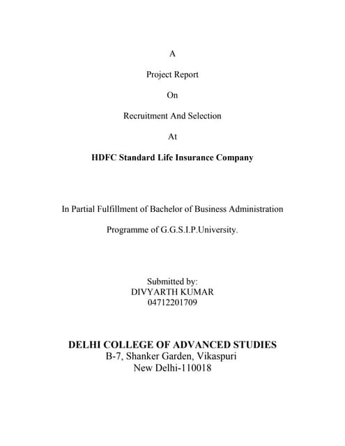 hdfc life insurance. | PPT