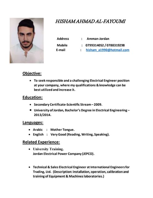 Electrical engineer yahya mahnashi cv | PDF | Civil Engineering Industry | Industries