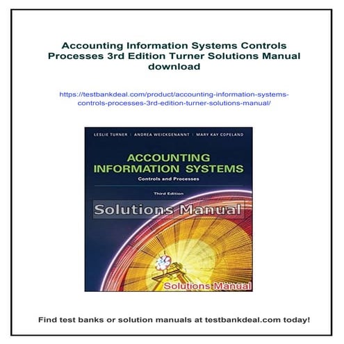 Accounting Information Systems Controls Processes 3rd Edition Turner Solutions Manual Pdf