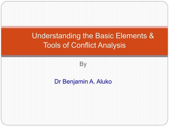 Tools for conflict analysis | PPT