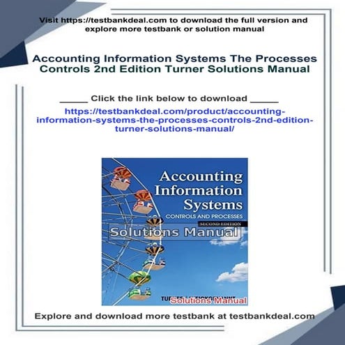 Accounting Information Systems The Processes Controls 2nd Edition Turner Solutions Manual Pdf