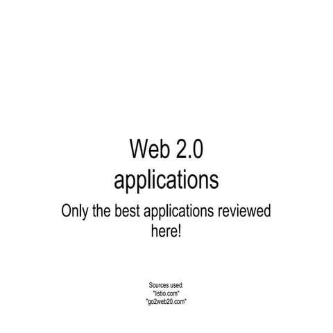 Web 2.0applications | PPT