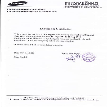 Experience Letter | PDF