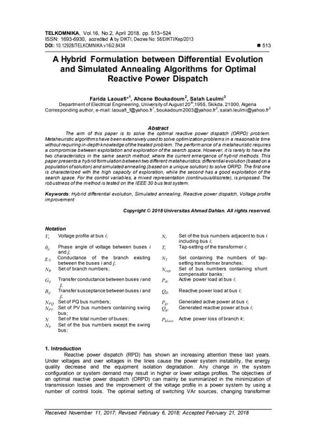 A Hybrid Formulation Between Differential Evolution And Simulated Annealing Algorithms For