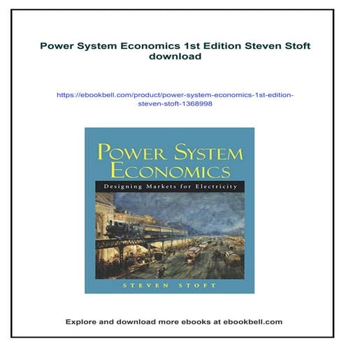 Power System Economics 1st Edition Steven Stoft | PDF