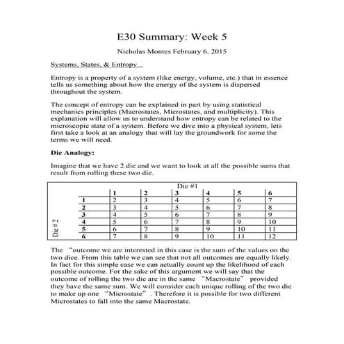 Entropy - A Statistical Approach | PDF