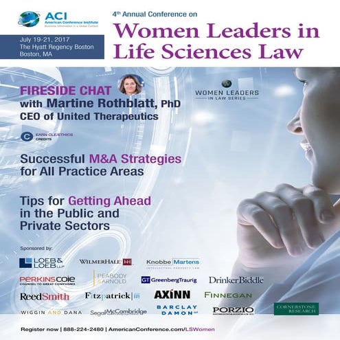 Agenda and Complete Speakers List for Women in Life Sciences Law | PDF