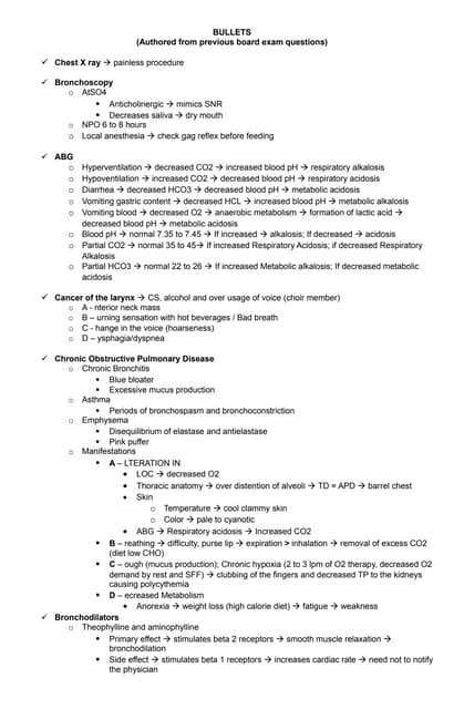 Medical surgical nursing bullets | DOC