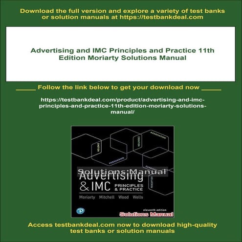Advertising and IMC Principles and Practice 11th Edition Moriarty ...