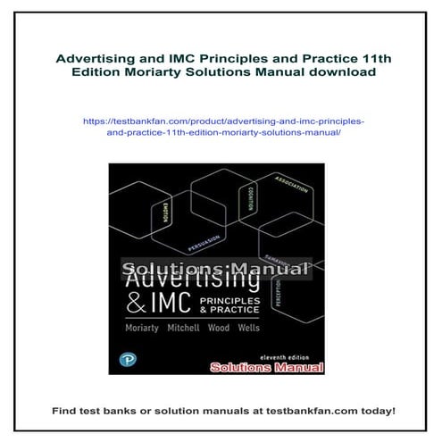 Advertising and IMC Principles and Practice 11th Edition Moriarty Solutions Manual | PDF