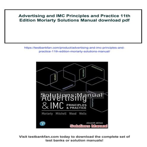 Advertising and IMC Principles and Practice 11th Edition Moriarty ...