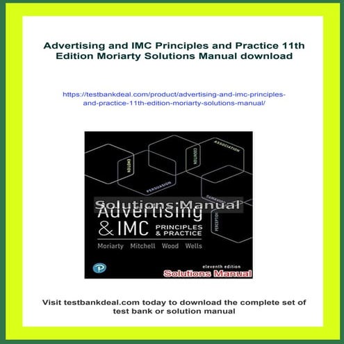 Advertising and IMC Principles and Practice 11th Edition Moriarty ...