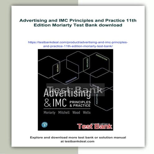 Advertising and IMC Principles and Practice 11th Edition Moriarty Test ...