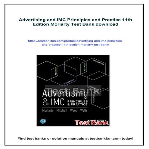 Advertising and IMC Principles and Practice 11th Edition Moriarty Test ...