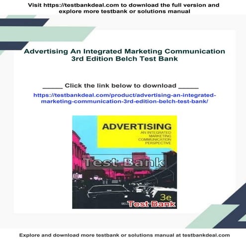 Advertising An Integrated Marketing Communication 3rd Edition Belch ...