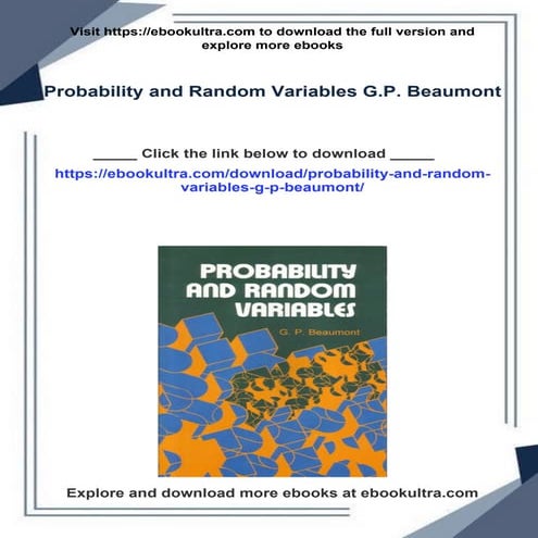 Probability and Random Variables G.P. Beaumont | PDF