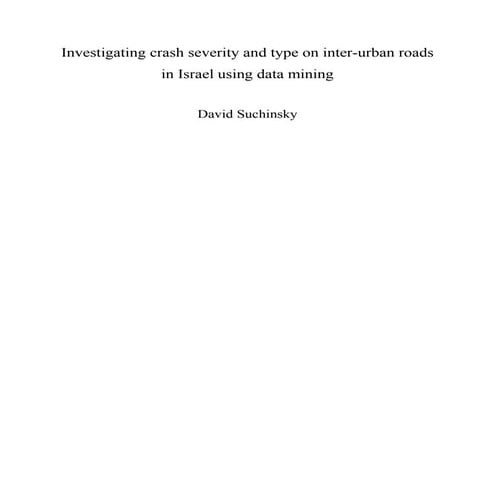 Thesis - Investigating crash severity and type | PDF