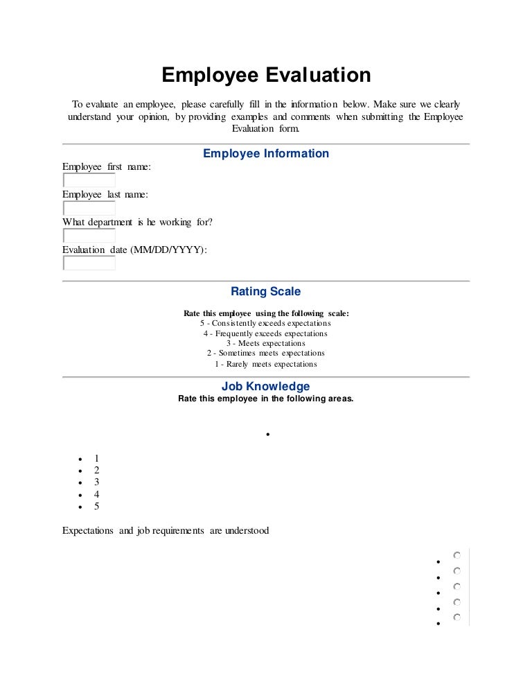 Employee Evaluation final