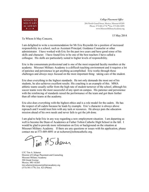 ER Letter of Rec + Signature | PDF
