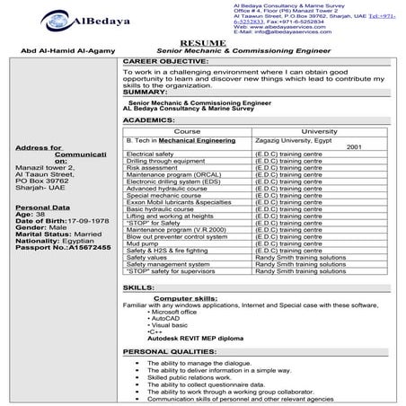 Abd Al-Hamid Al-Agamy | DOC | Civil Engineering Industry | Industries