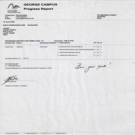 gio progress report N4 1st term | PDF