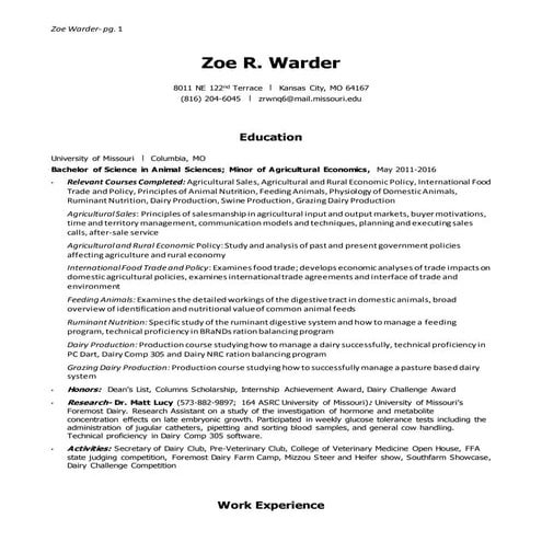 Zoe Warder MFA Resume 2015 | DOCX