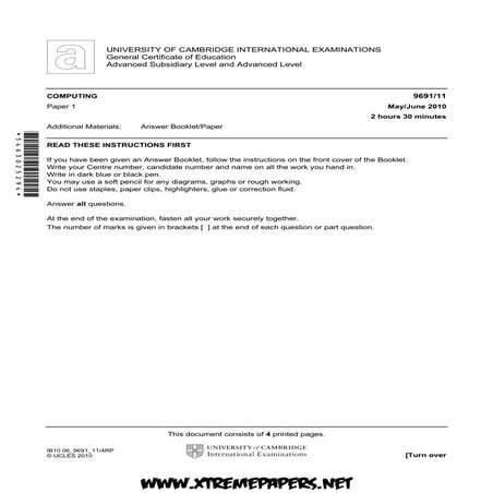 Computing paper 1 9691 / 1 may june 2002 general Certificate of ...