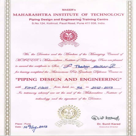 PG Diploma In Piping Design and Engineering | PDF