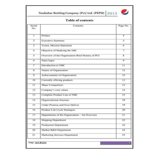 REPORT (PEPSI) FINAL | PDF