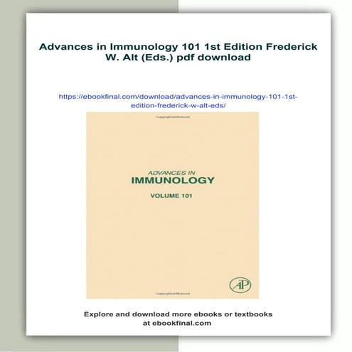 Advances in Immunology 101 1st Edition Frederick W. Alt (Eds.) | PDF