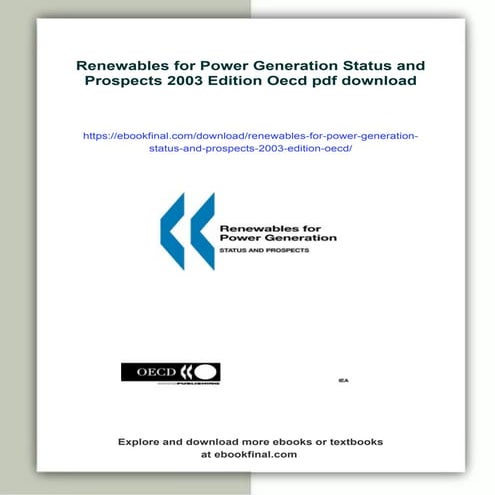 Renewables for Power Generation Status and Prospects 2003 Edition Oecd ...