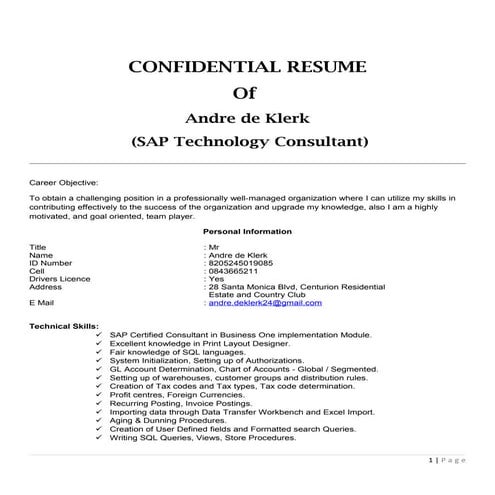 Curriculum Vitae Andre | PDF