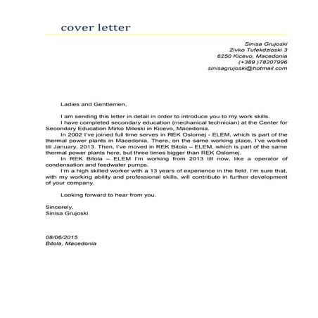 cover letter | DOC