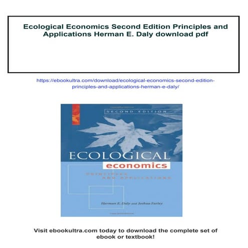 Ecological Economics Second Edition Principles and Applications Herman ...