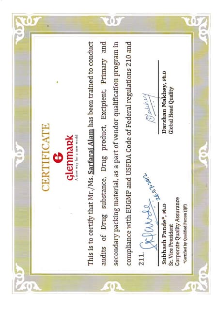 Certificate from USP | PDF