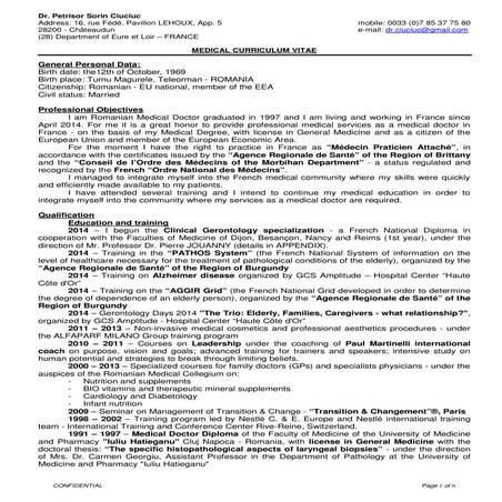 EN-CV - Dr Sorin Ciuciuc | PDF