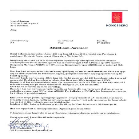 Attest fra Kongsberg Maritime | PDF