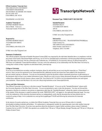 Unofficial Transcript | PDF