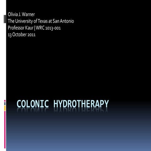 ColonicHydrotherapy | PPTX
