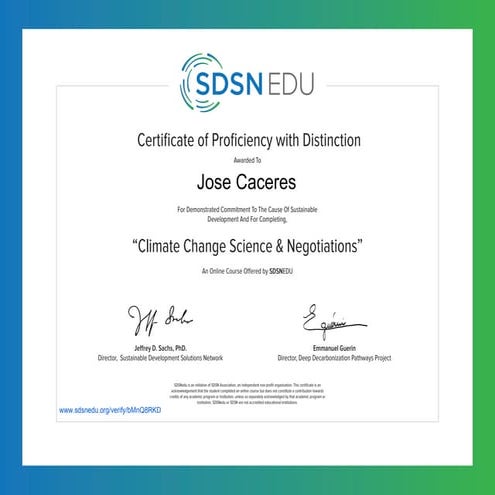 Certificate_Climate Change Science and Negotiations | PDF