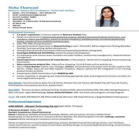 Neha Tharwani_Resume_B.A | DOCX | Computer Software and Applications ...