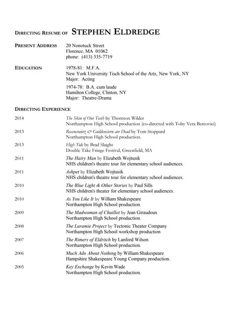 Acting Resume Andrew | PDF