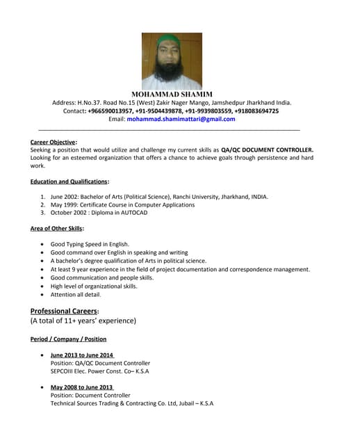 Shamim CV | PDF