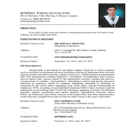 ROMNEL PABALAN GALANG.docupdated as of 121115 | PDF